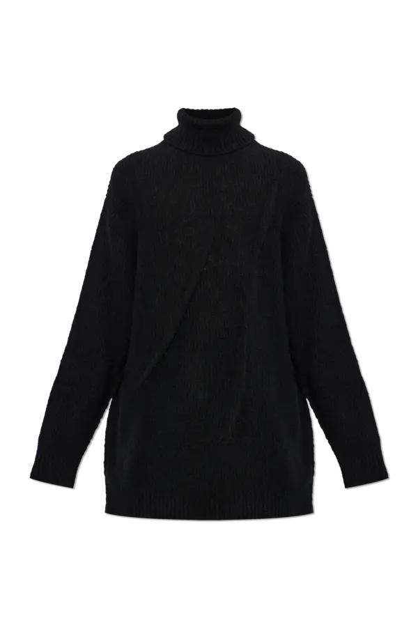 Yohji Yamamoto Wool Ribbed Turtleneck Sweater