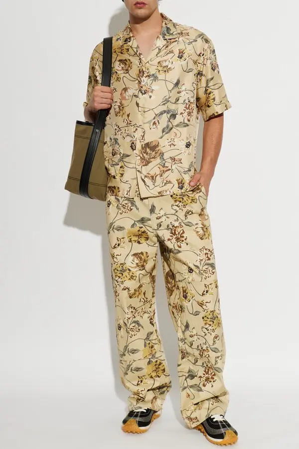 Kenzo Floral Motif Jeans Wide Leg