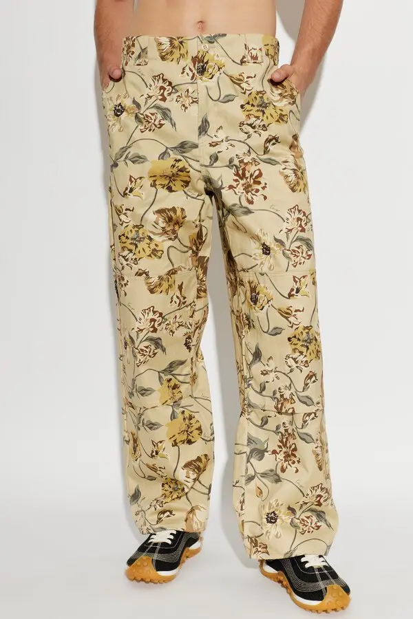 Kenzo Floral Motif Jeans Wide Leg