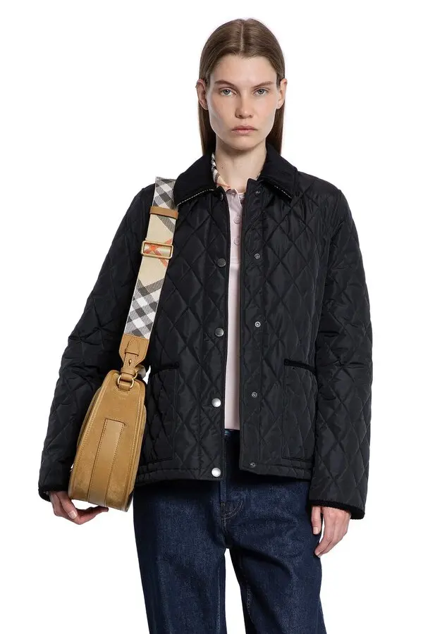 Burberry Quilted Nylon Jacket With Corduroy Collar
