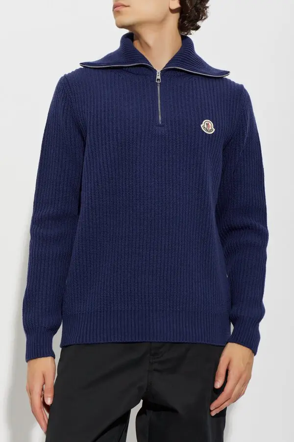 Moncler Wool Turtleneck With Logo Patch