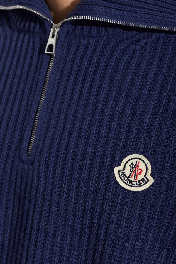 Moncler Wool Turtleneck With Logo Patch