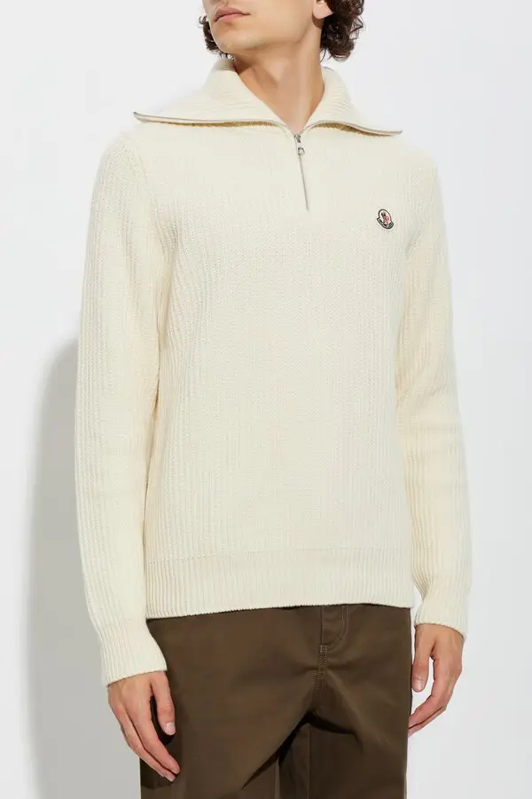 Moncler Wool Turtleneck With Logo Patch