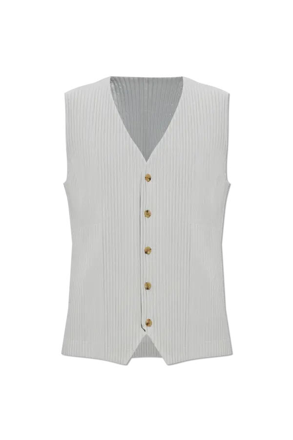 Issey Miyake Pleated Vest - Grey