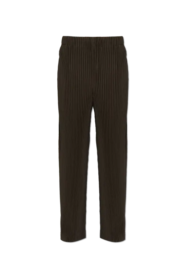 Issey Miyake Pleated Technical Polyester Trousers - Brown
