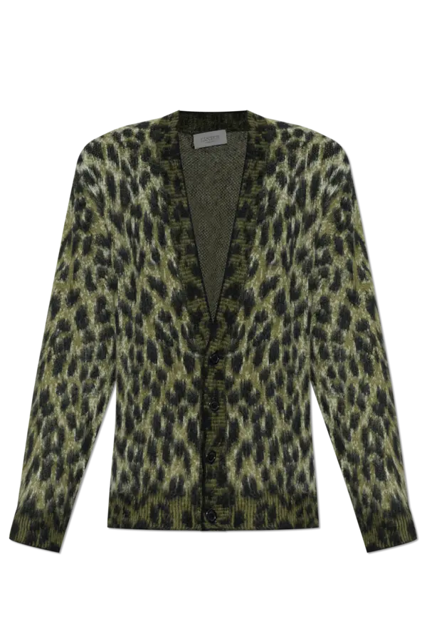 LANEUS Animal Print Cardigan