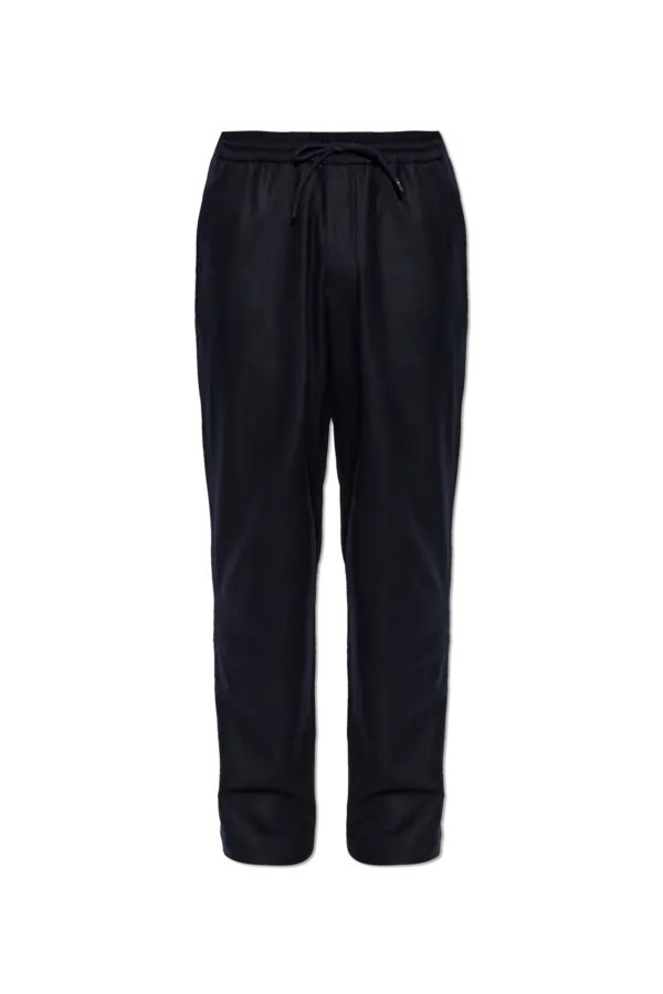 Sease Wool Trousers With Drawstring Waist - Navy Blue