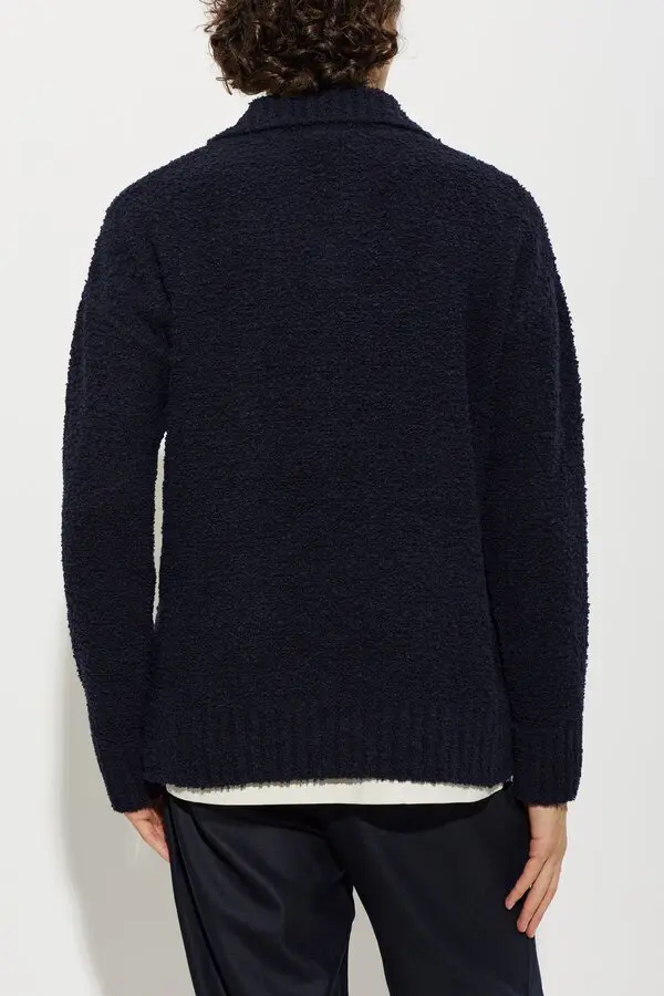LANEUS Wool Polo Shirt With Collar