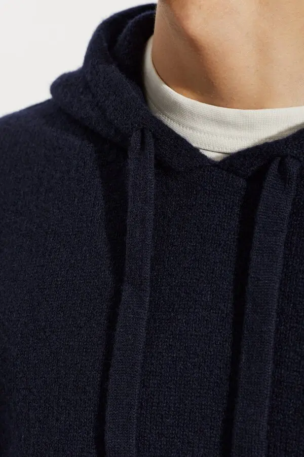 LANEUS Wool Hoodie - Navy Blue