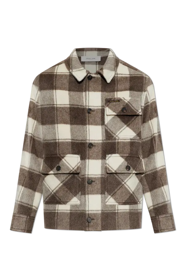 GOLDEN GOOSE Plaid Wool Blend Jacket - Brown