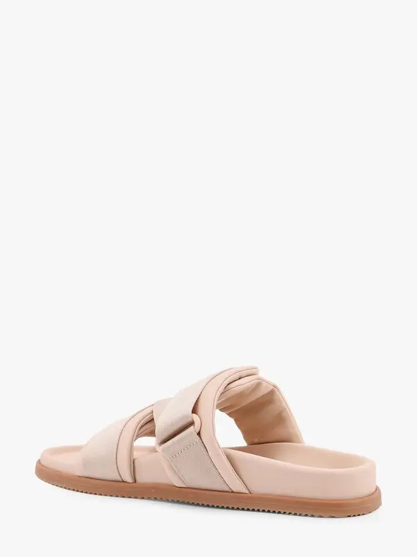 Moncler Mon Summer Leather Sandals With Nylon Details - Multicolor