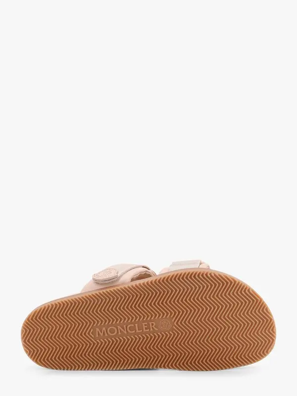 Moncler Mon Summer Leather Sandals With Nylon Details - Multicolor