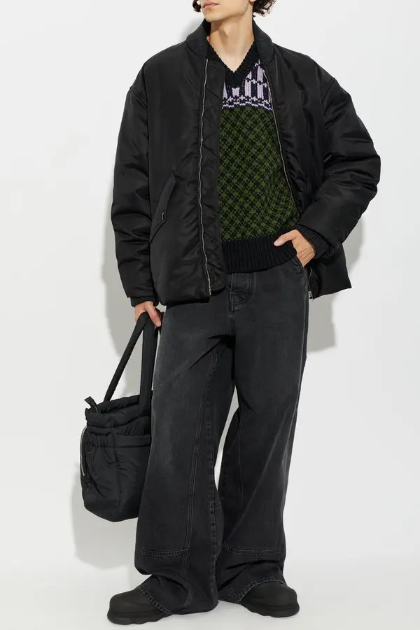 Marni Wool Sweater With Geometric And Checks Pattern