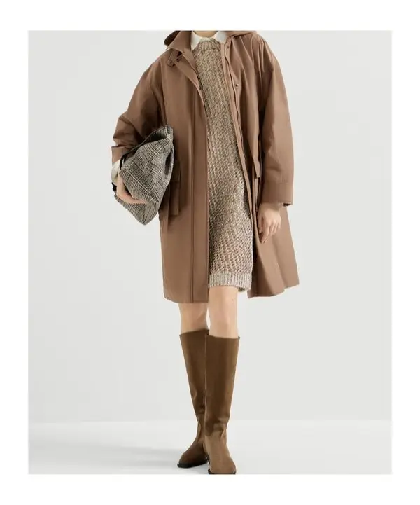 Brunello Cucinelli Silk And Linen Chiné Net Knit Dress - Nude
