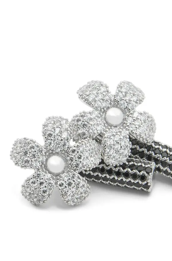 Loewe Flor Earrings In Sterling Silver And Crystals