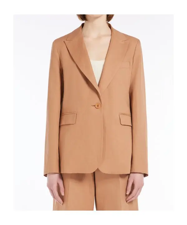 Max Mara Cotton And Linen Single-breasted Blazer