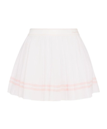 SPORTY  RICH Sporty & Rich Vendome Script Pleated Skirt