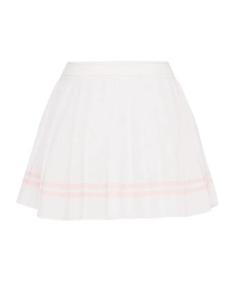SPORTY  RICH Sporty & Rich Vendome Script Pleated Skirt