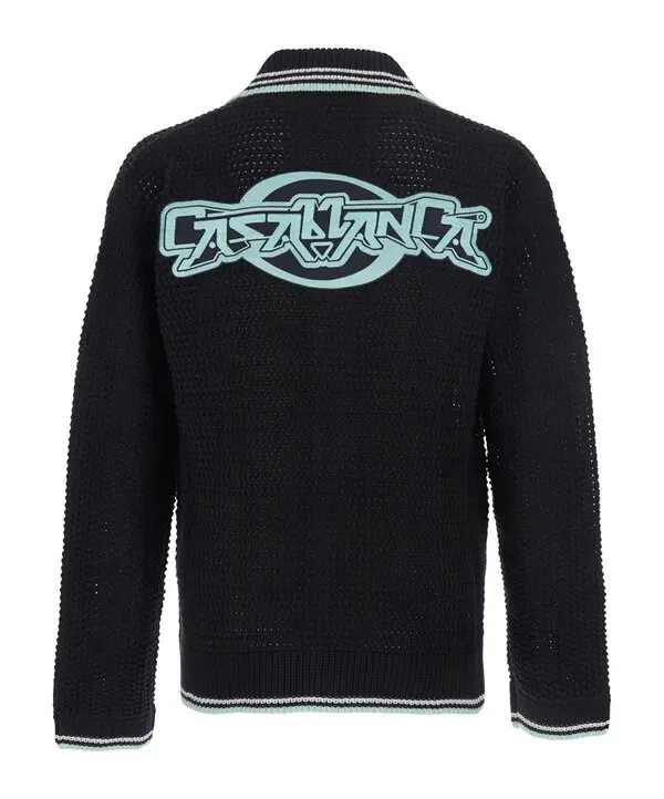 Casablanca Buttoned Ribbed Knit Cardigan