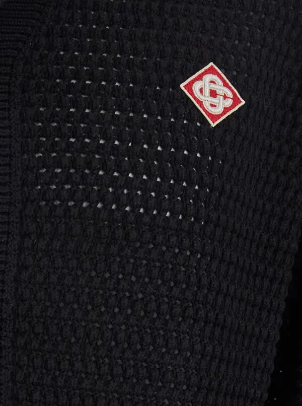 Casablanca Buttoned Ribbed Knit Cardigan
