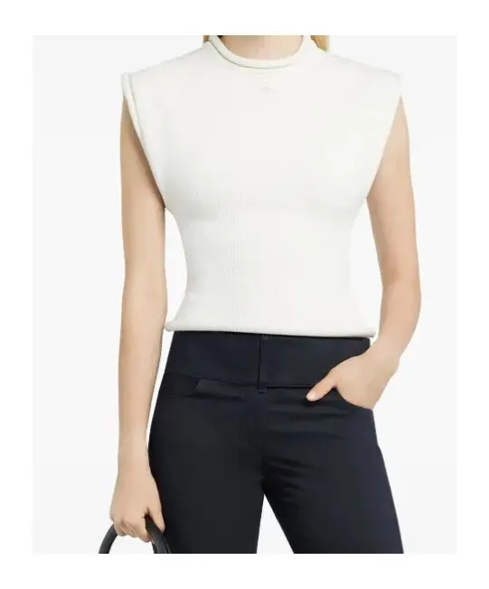 COURREGES Cropped Knit Sweater - White
