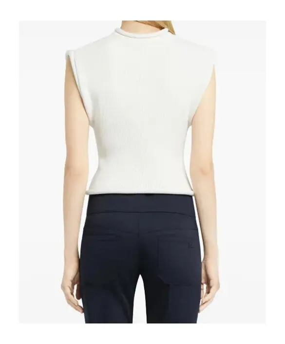 COURREGES Cropped Knit Sweater - White