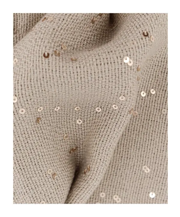 Brunello Cucinelli Sequin Embellished Frayed-edge Scarf
