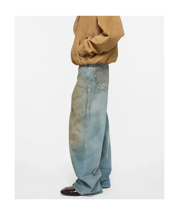 Acne Studios Rhinestone Embellished Baggy Jeans