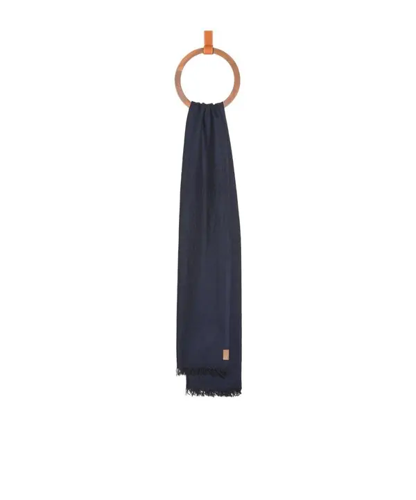 Loewe Scarf In Cashmere - Navy Blue