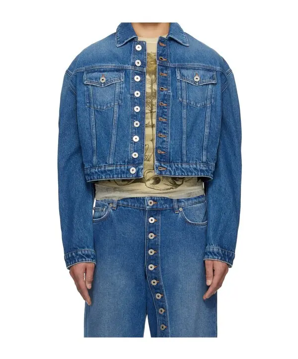 JEAN PAUL GAULTIER Cropped Denim Trucker Jacket