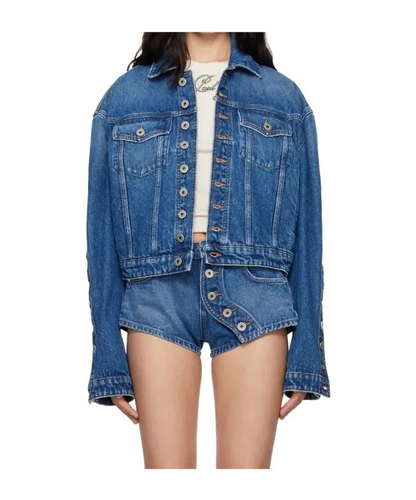 JEAN PAUL GAULTIER Cropped Denim Trucker Jacket