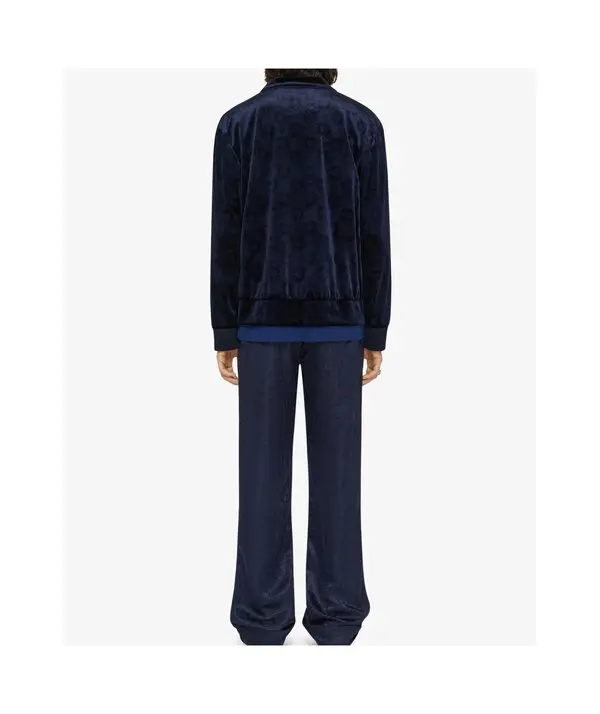 Givenchy Cardigan In Monogram 72 Velvet - Dark Blue