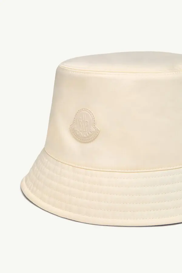 Moncler Leather Logo Gabardine Bucket Hat