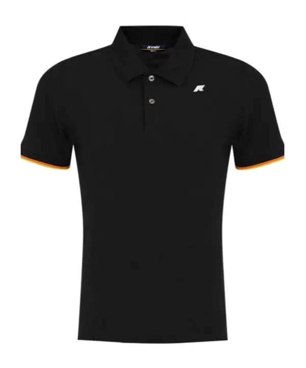 K-WAY Contrast Trim Polo Shirt - Black