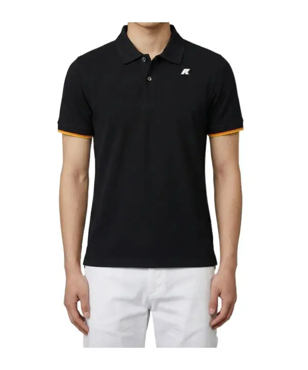 K-WAY Contrast Trim Polo Shirt - Black