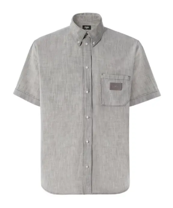 Fendi Gray Denim Shirt