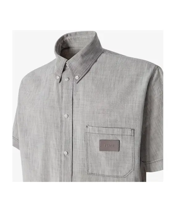 Fendi Gray Denim Shirt