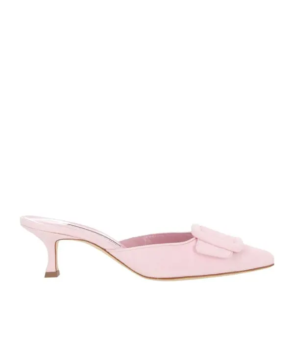 Manolo Blahnik Buckled Pointed-toe Mules