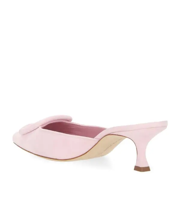 Manolo Blahnik Buckled Pointed-toe Mules