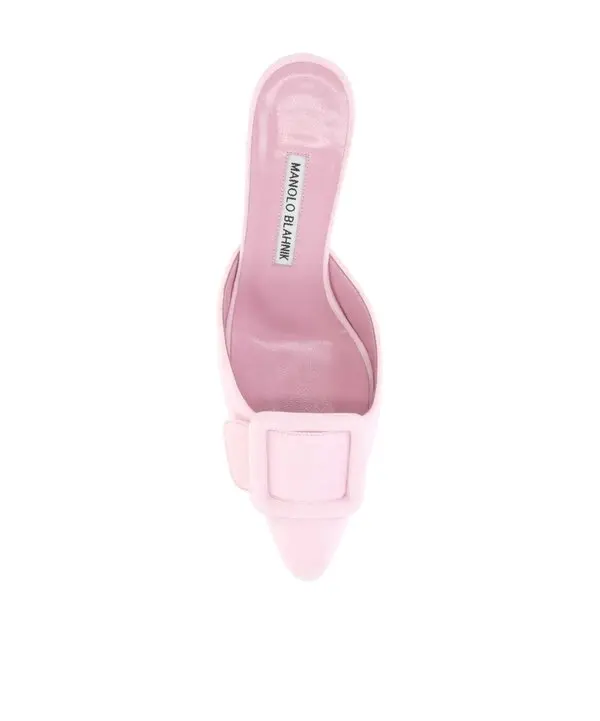 Manolo Blahnik Buckled Pointed-toe Mules