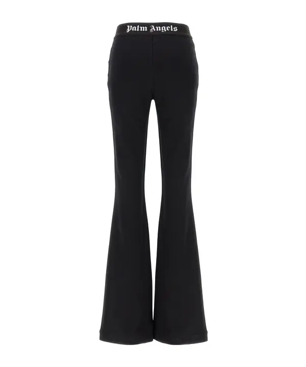 Palm Angels Logo-waistband Flared Leg Pants