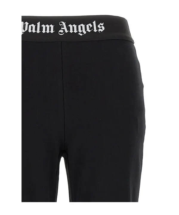 Palm Angels Logo-waistband Flared Leg Pants