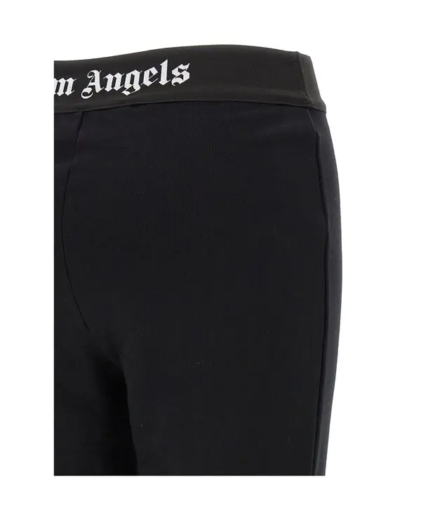 Palm Angels Logo-waistband Flared Leg Pants