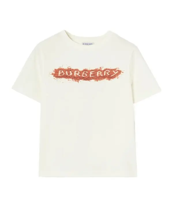 Burberry Sandy Logo Cotton T-shirt - Chalk White
