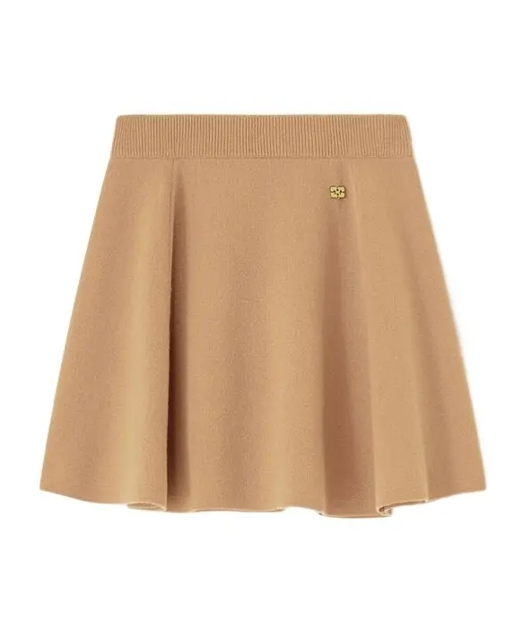 GANNI Cashmere Wool Mini Skirt - Incense