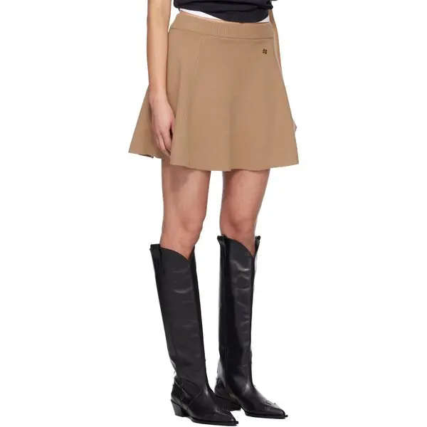 GANNI Cashmere Wool Mini Skirt - Incense