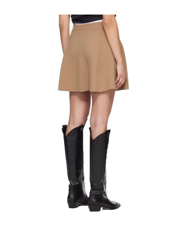GANNI Cashmere Wool Mini Skirt - Incense