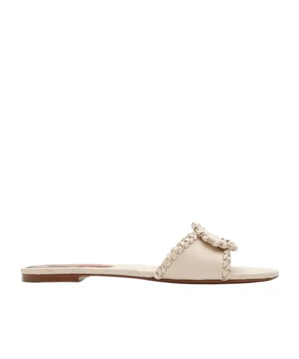 Burberry Leather Knight Stamp Slides - Soap-beige