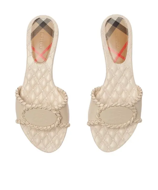 Burberry Leather Knight Stamp Slides