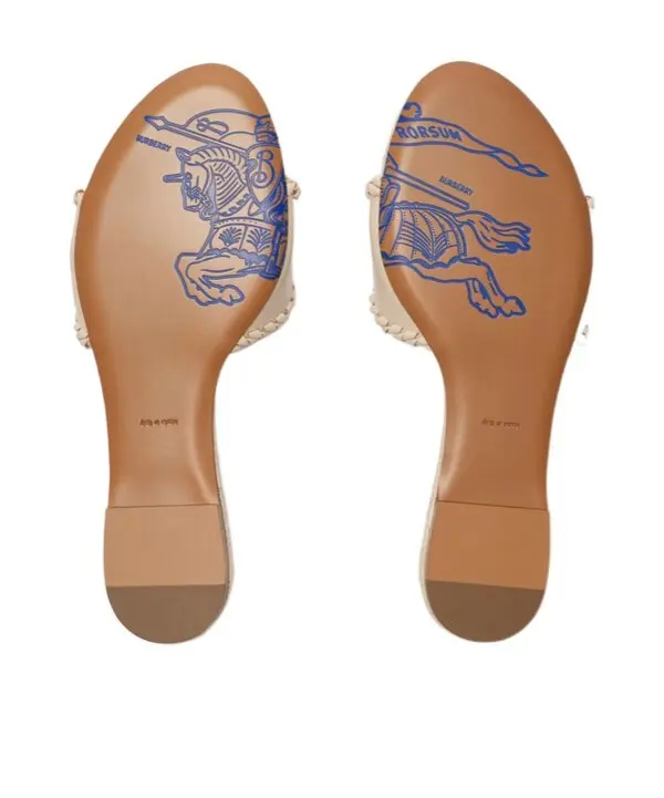 Burberry Leather Knight Stamp Slides